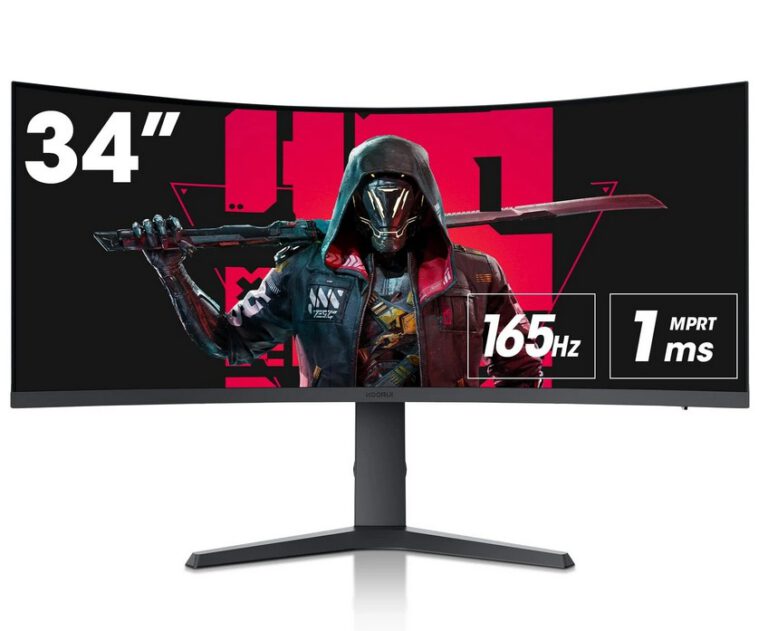 KOORUI 34″ Ultrawide Curved 165Hz Gaming Monitor voor €248 uit EU ...